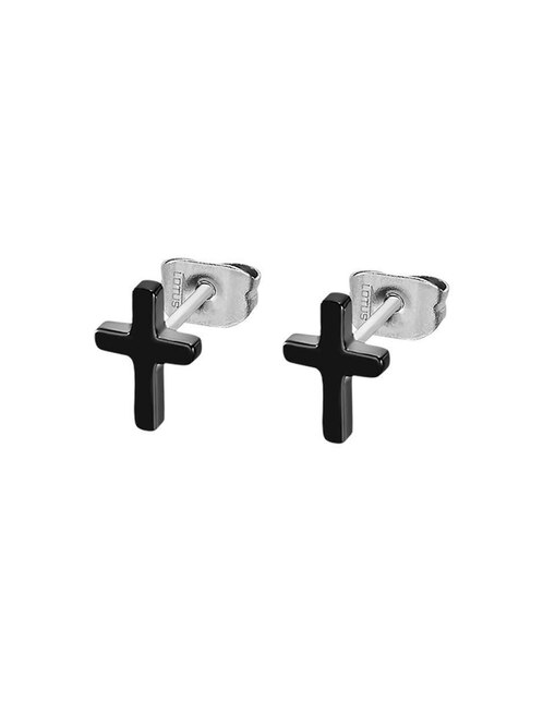 Aretes de cruz Lotus Style Men con acabado brillante 1